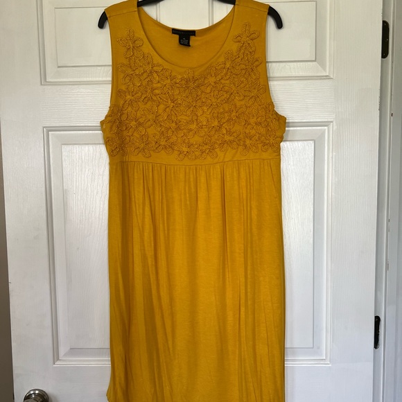 Dresses | Gold Colored Dress With Ruffled Texture Bodice | Poshmark